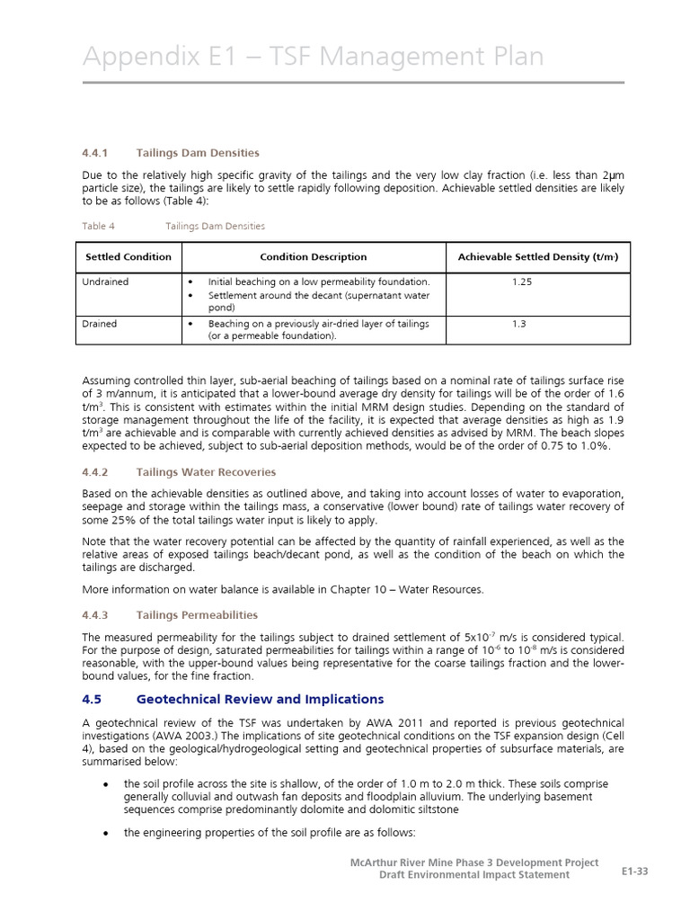 Appendix E1 Tailings Storage Facility TSF Management Plan - 35 ...