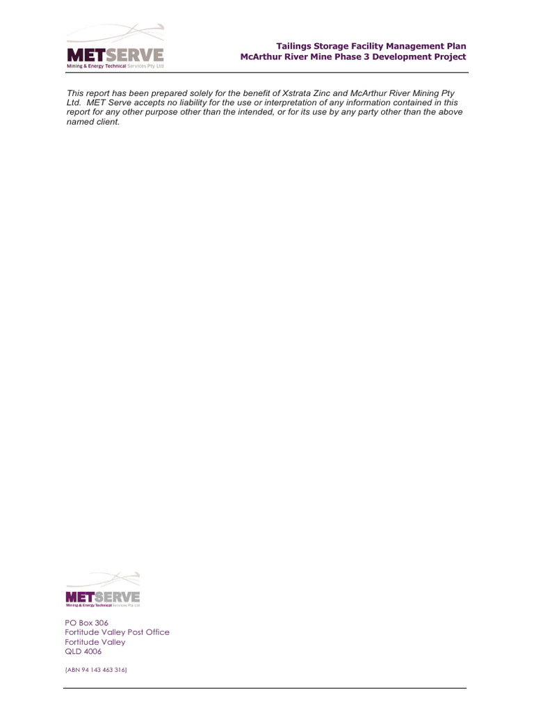 Appendix E1 Tailings Storage Facility TSF Management Plan - 2 | PDF