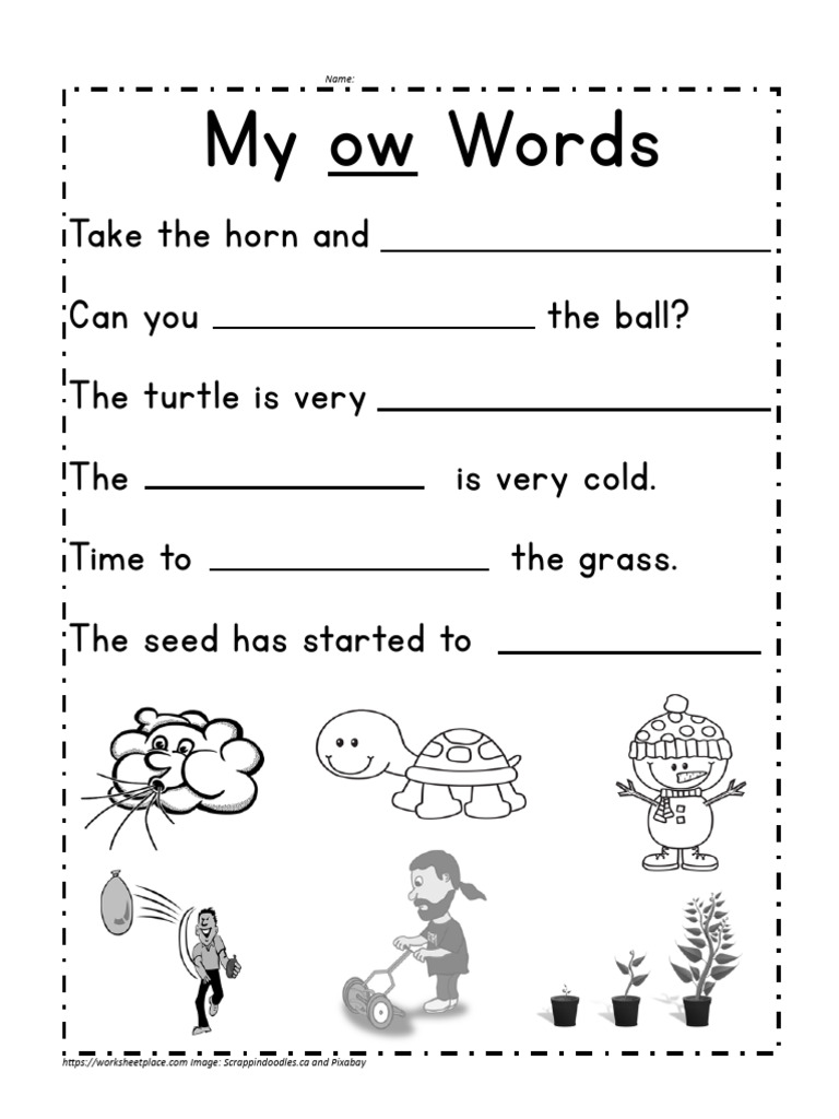 Ow Words Sentences | PDF