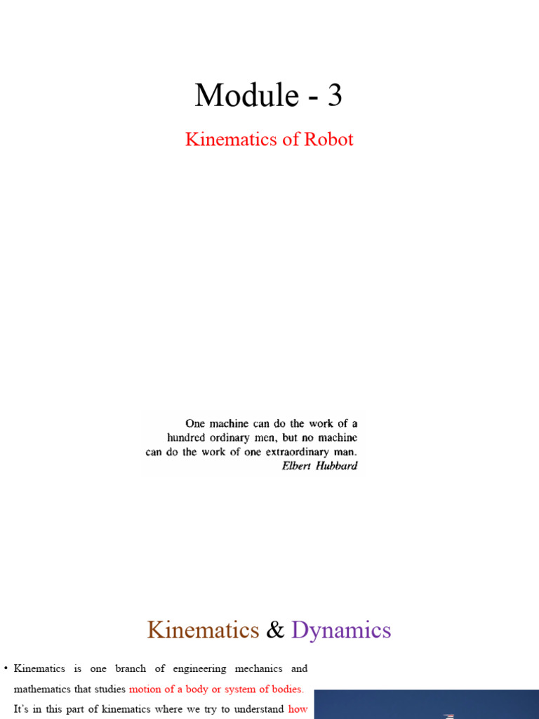 M3 - Kinematics of Robots | PDF | Kinematics | Mechanics