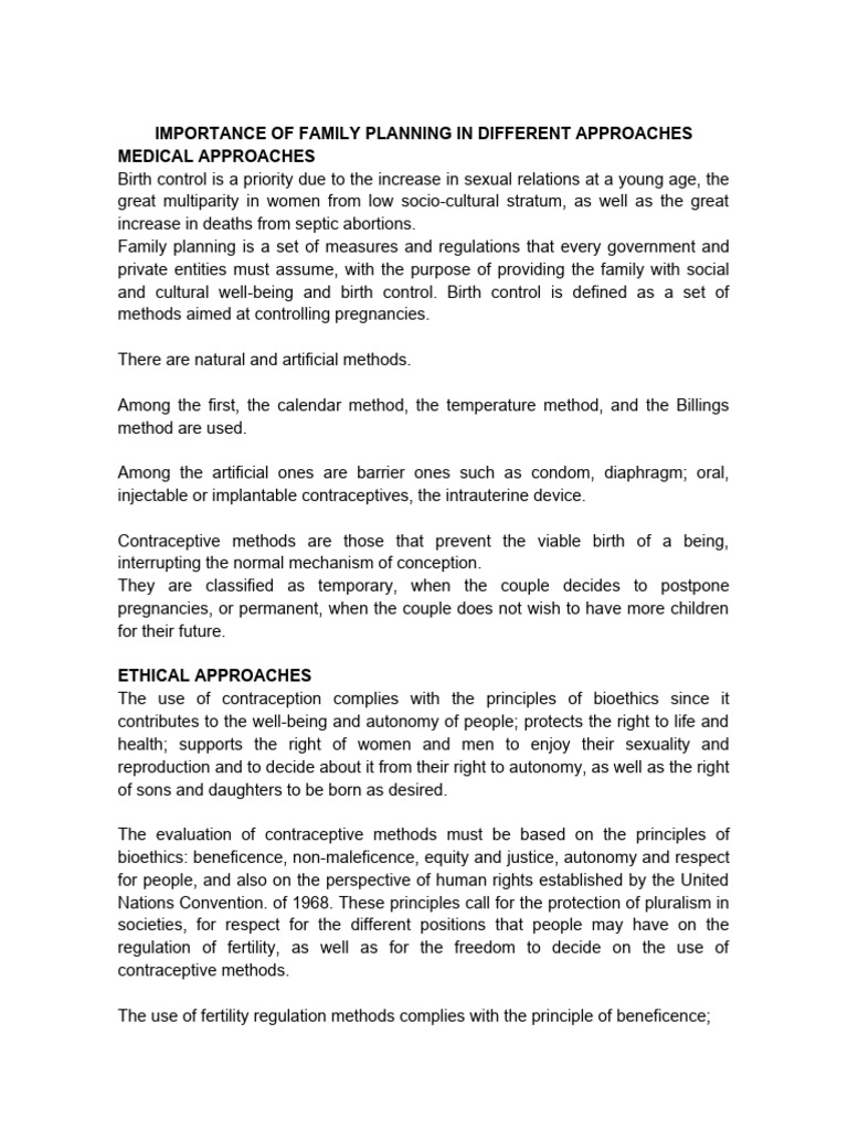 Family Planning: Medical and Ethical Insights | PDF | Birth Control ...
