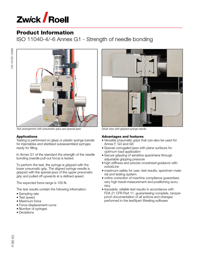 ISO 11040-4 Needle Bonding Test Setup | PDF | Syringe