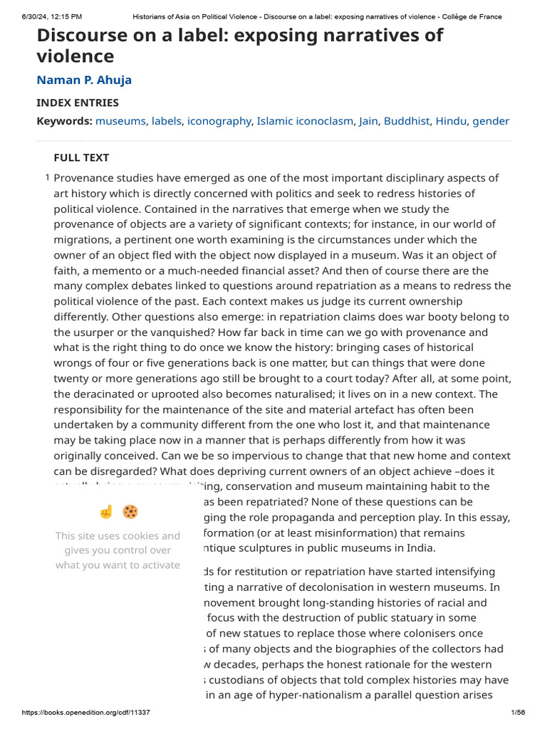 Historians of Asia On Political Violence - Discourse On A Label ...