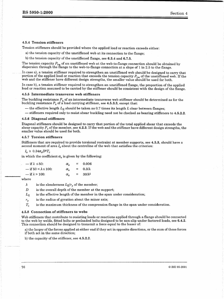 BS 5950-1-2000 Structural Use of Steelwork - Part84 | PDF