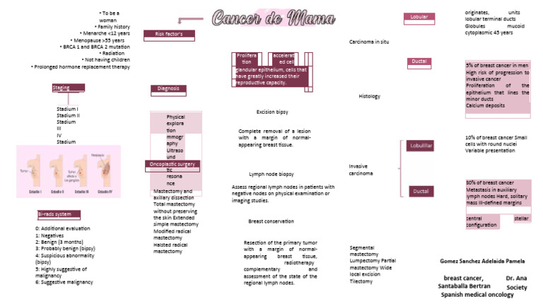 Breast Cancer Concept Map | PDF | Breast Cancer | Biopsy