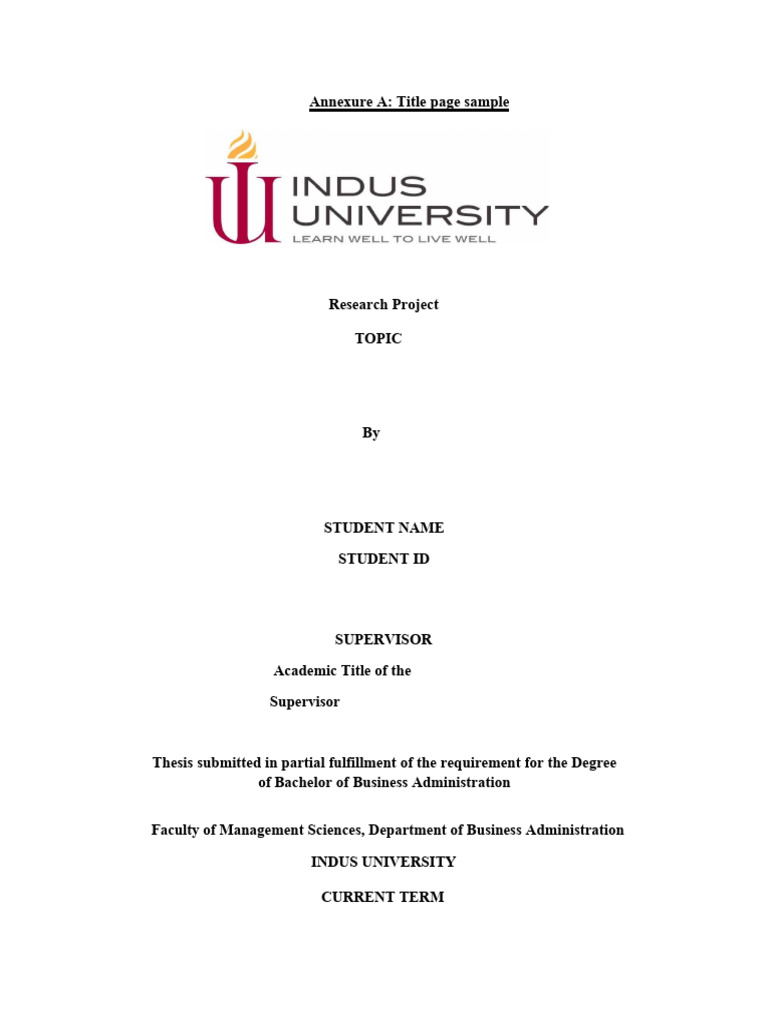 Title Page Research Project | PDF