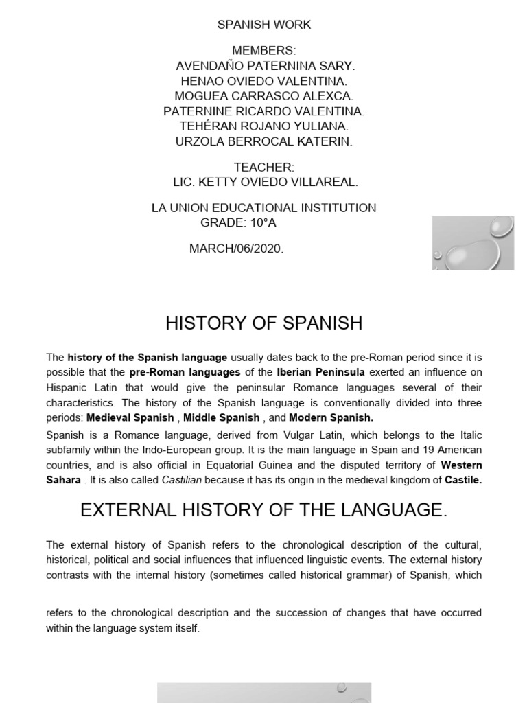 History of Spanish Exhibition | PDF | Spanish Language | Linguistics