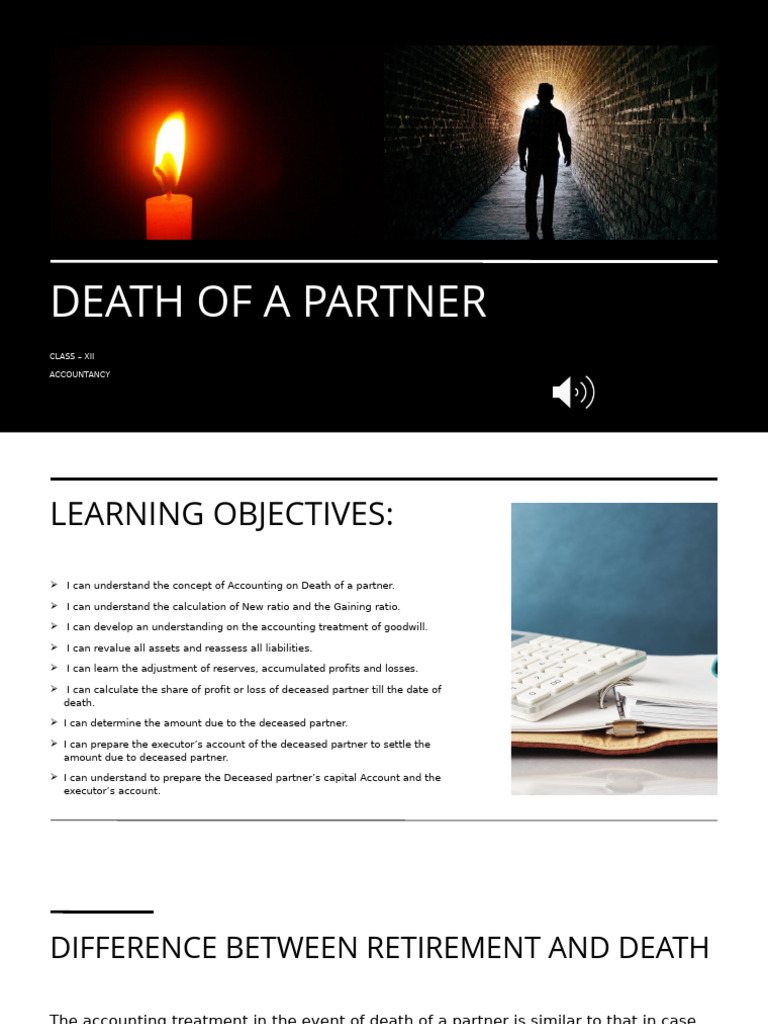 Death of A Partner: Class - Xii Accountancy | PDF | Debits And Credits ...