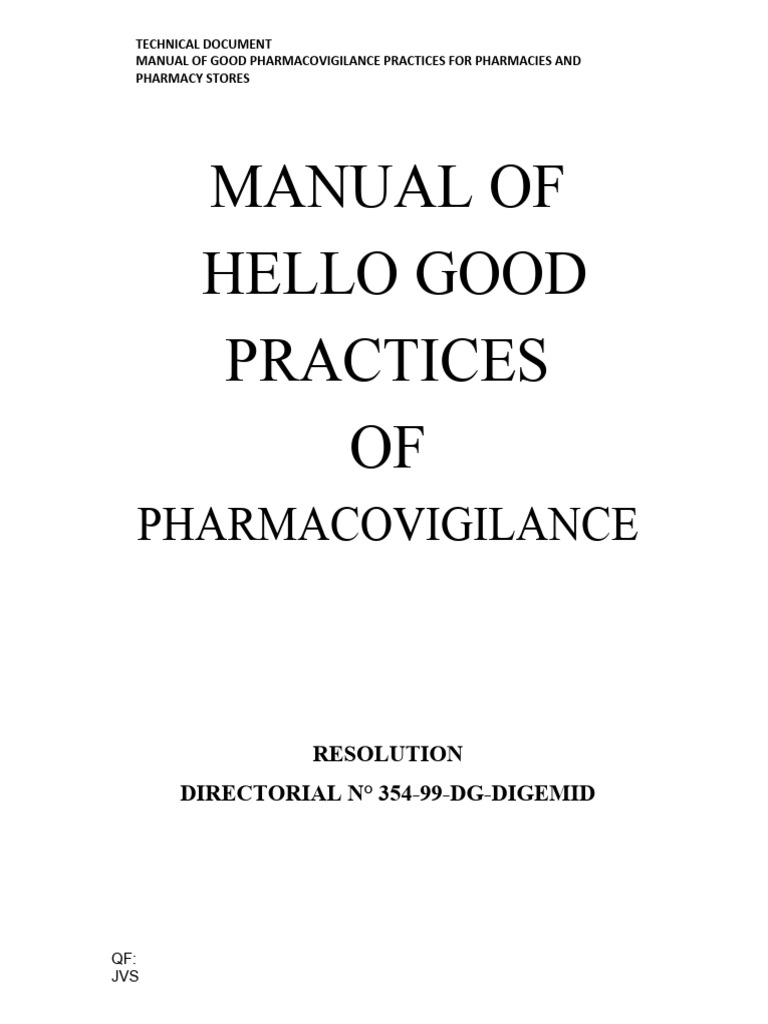 Pharmacovigilance Manual | PDF | Pharmacovigilance | Pharmacy