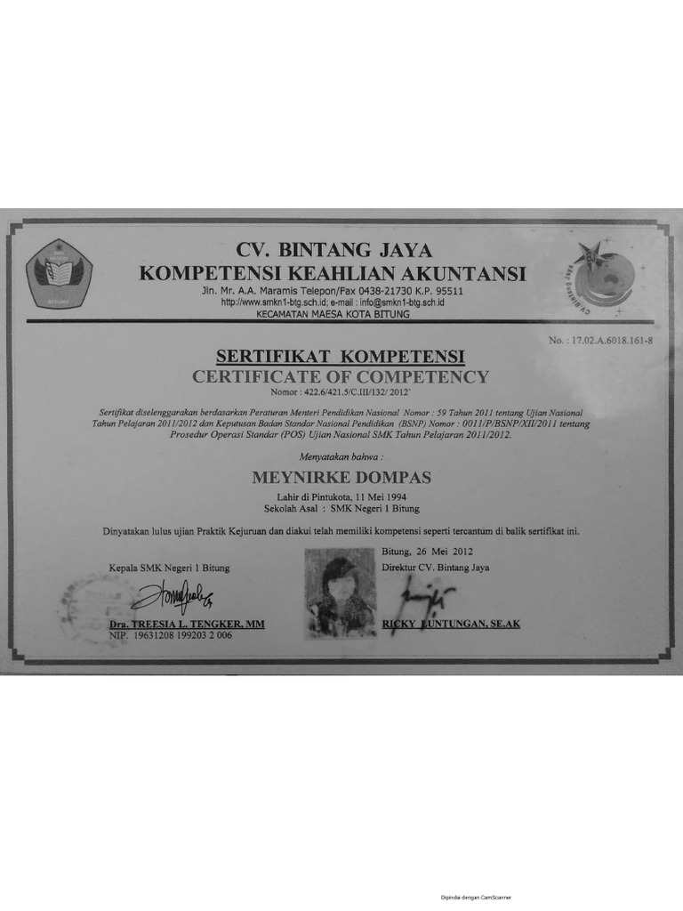 Sertifikat Kompetensi | PDF