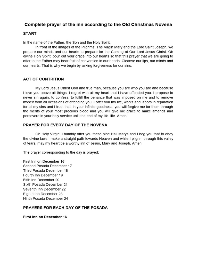 Litany To Request Posada and Christmas Novena Complete With Prayers and ...