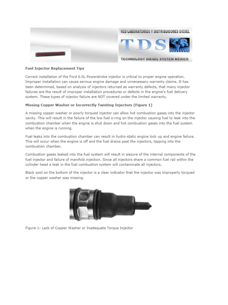 Ford Powerstroke Injector Tips | PDF | Exhaust Gas | Fuel Injection