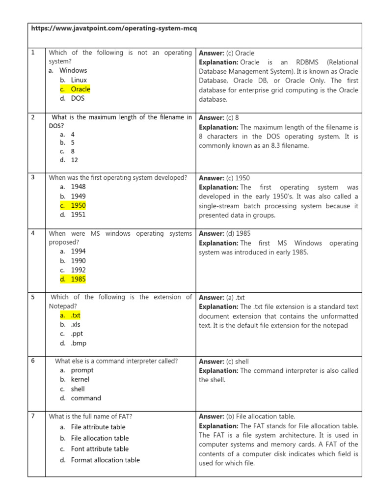 Opearting System | PDF | Operating System | Computer Data Storage
