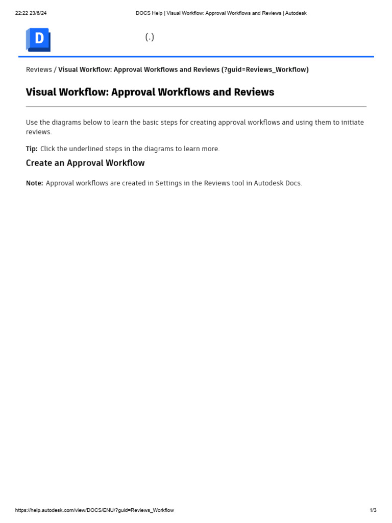 DOCS Help - Visual Workflow - Approval Workflows and Reviews - Autodesk ...