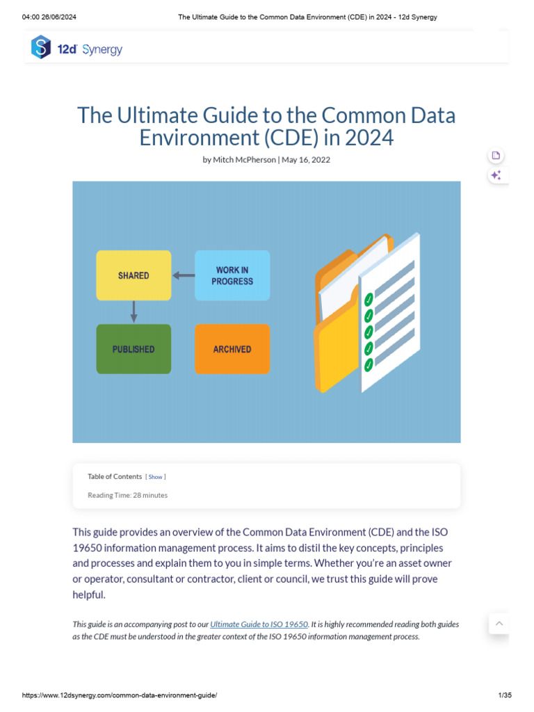 The Ultimate Guide To The Common Data Environment (CDE) in 2024 - 12d Synergy | PDF | Building ...