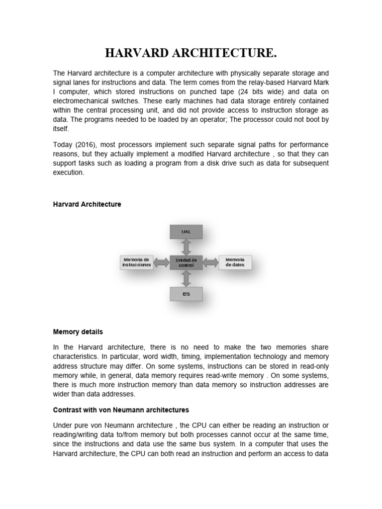 Harvard Architecture | PDF | Central Processing Unit | Information Technology