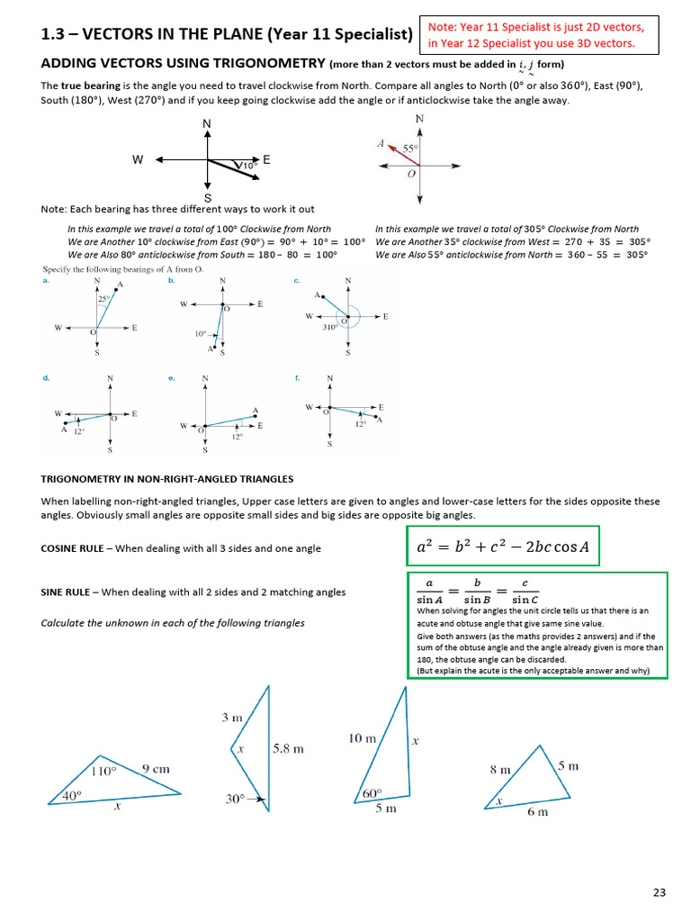 1.3 - Vectors in The Plane | PDF | Euclidean Vector | Line (Geometry)