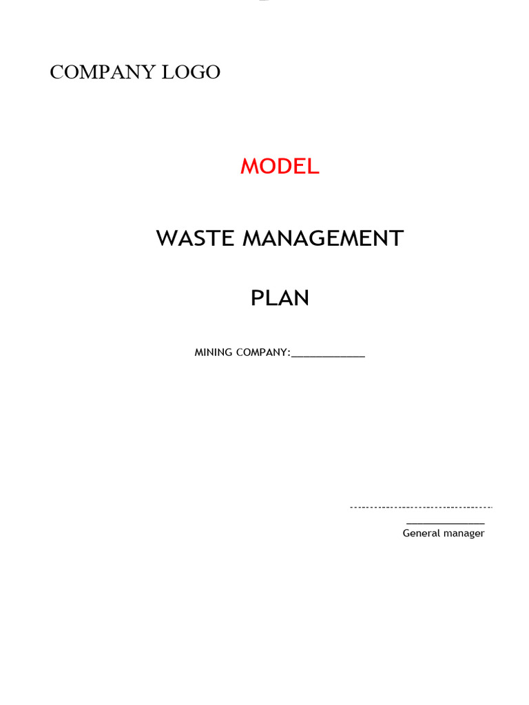 Mining Hazardous Waste Management Plan Model | PDF | Waste | Waste ...