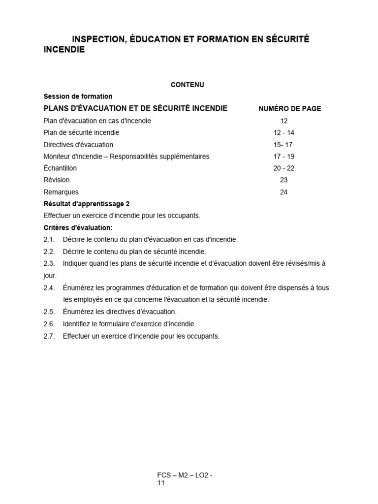 Plan D'évacuation Et de Sécurité Incendie | PDF | Pompier | Cheminée