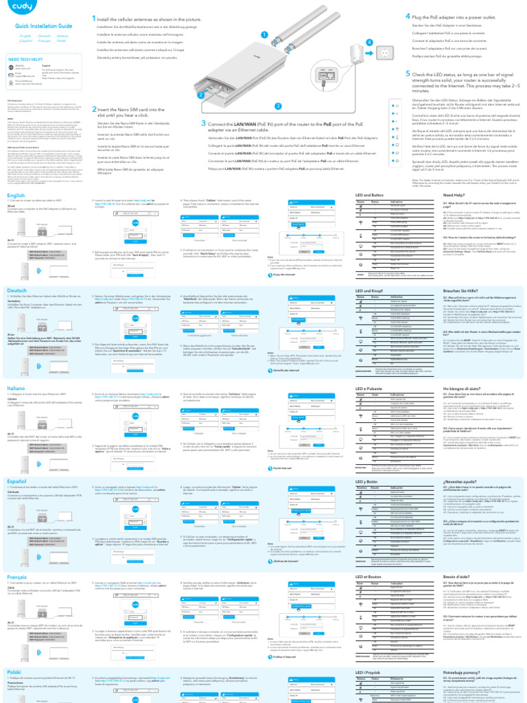 LT500 Outdoor Quick Installation Instructions-EN | PDF | Wi Fi ...
