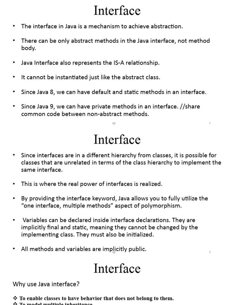 CGR Unit2 Interfaces | PDF | Class (Computer Programming) | Method ... CGR Unit2 Interfaces | PDF | Class (Computer Programming) | Method ...