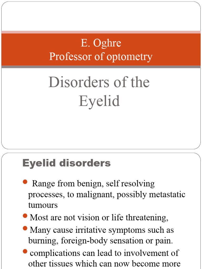 3 Eyelid Disorders Oghre | PDF | Medical Specialties | Diseases And Disorders