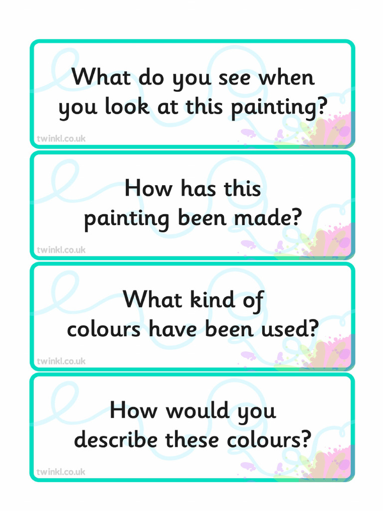 Looking at Abstract Art Prompt Questions | PDF