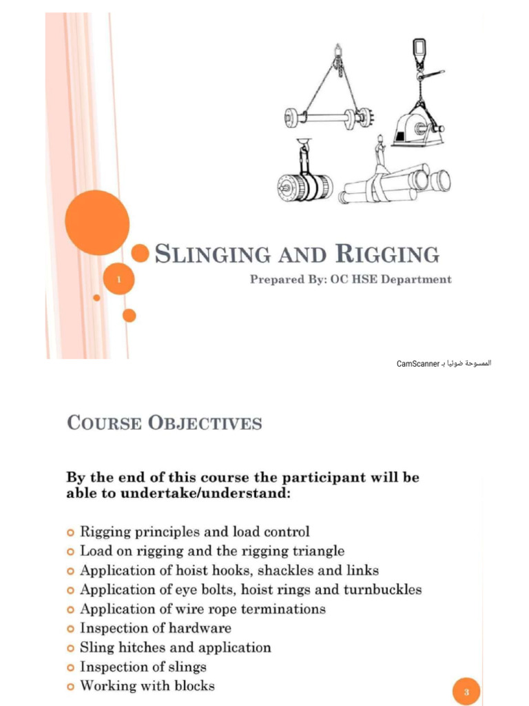 Lifting and rigging operation عمليات الرفع والتصبين | PDF