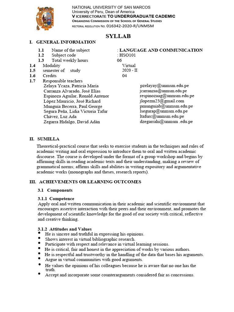 Humanities Syllabo 2020 2 Language and Communication | PDF | Thought ...
