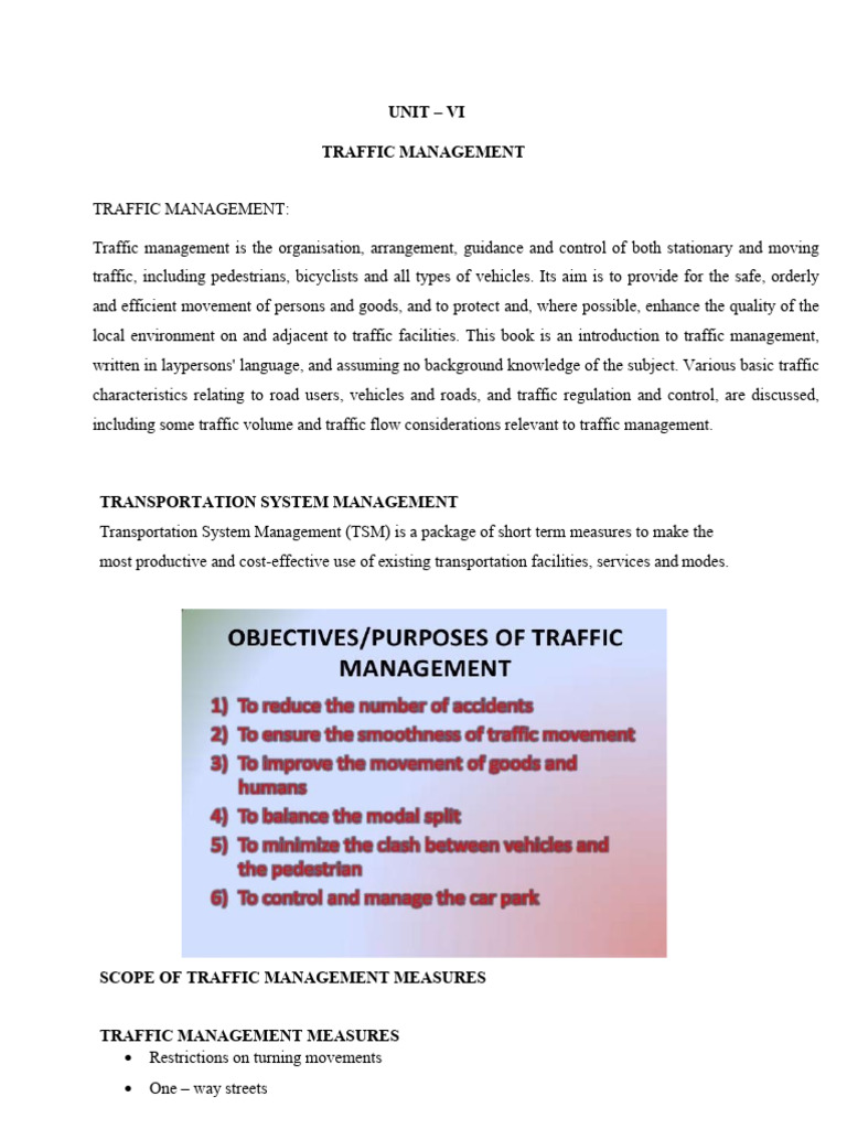 Last Unit Notes | PDF | Traffic | Public Transport