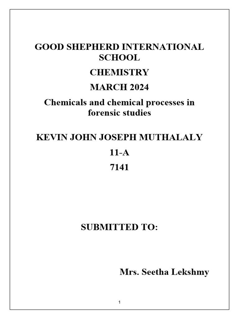 Chemicals and Chemical Processes in Forensic Studies | PDF | Absorption ...