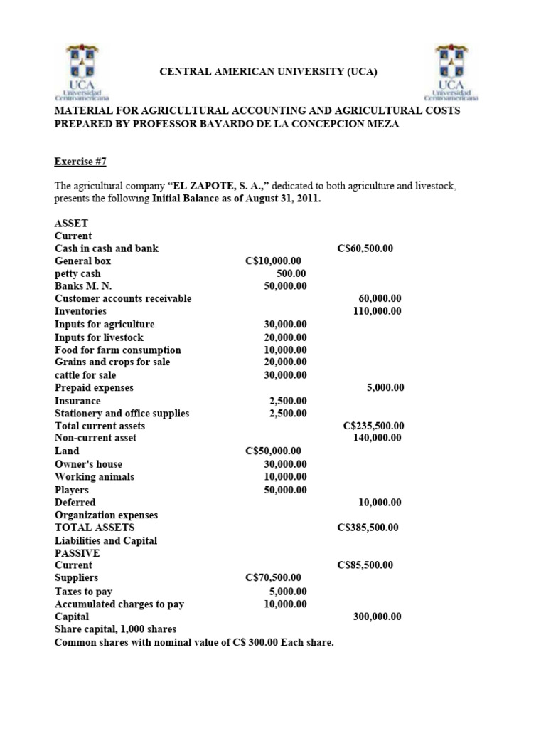 Livestock Accounting Exercise. | PDF | Interest | Payroll