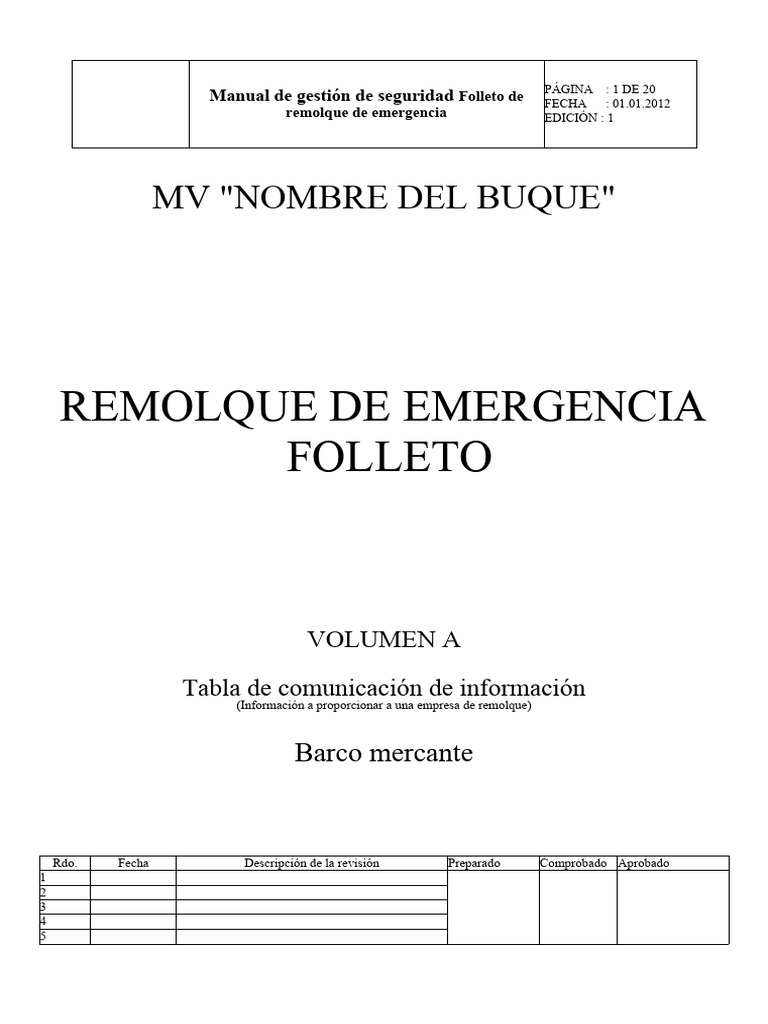 Folleto de Remolque de Emergencia | PDF | Remolcador | Buques