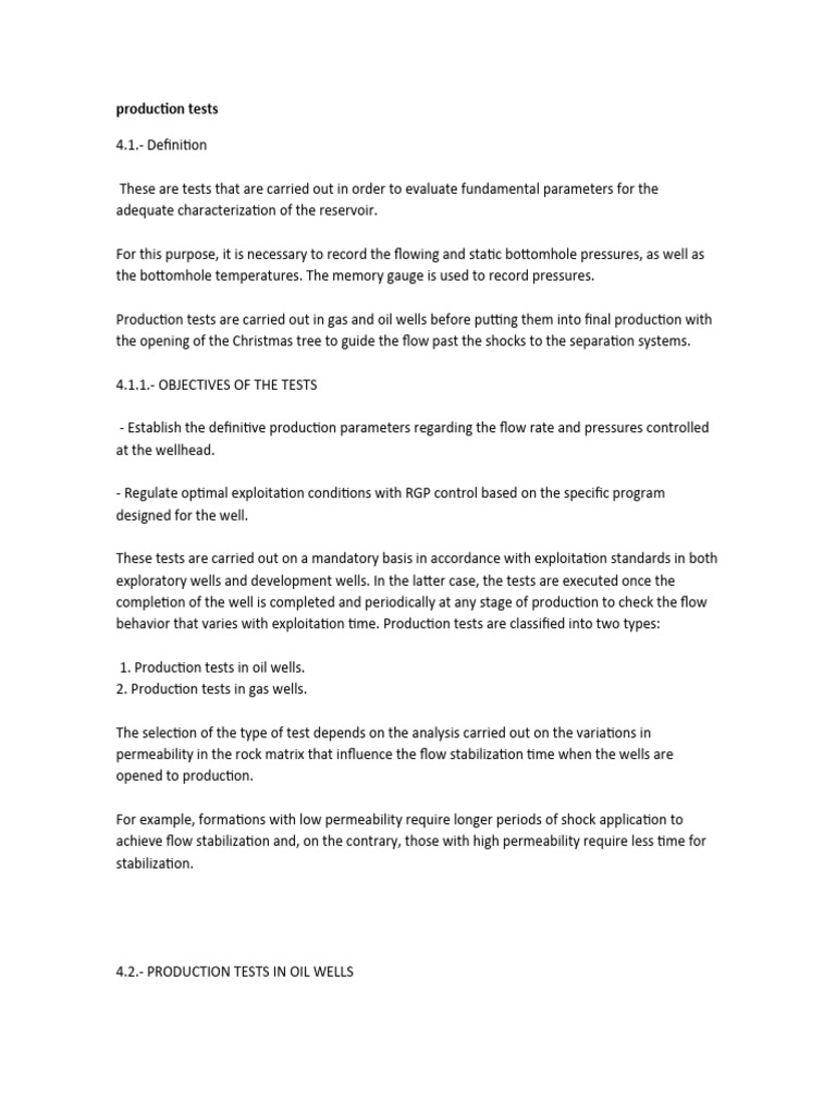 Production Tests | PDF | Oil Well | Flow Measurement