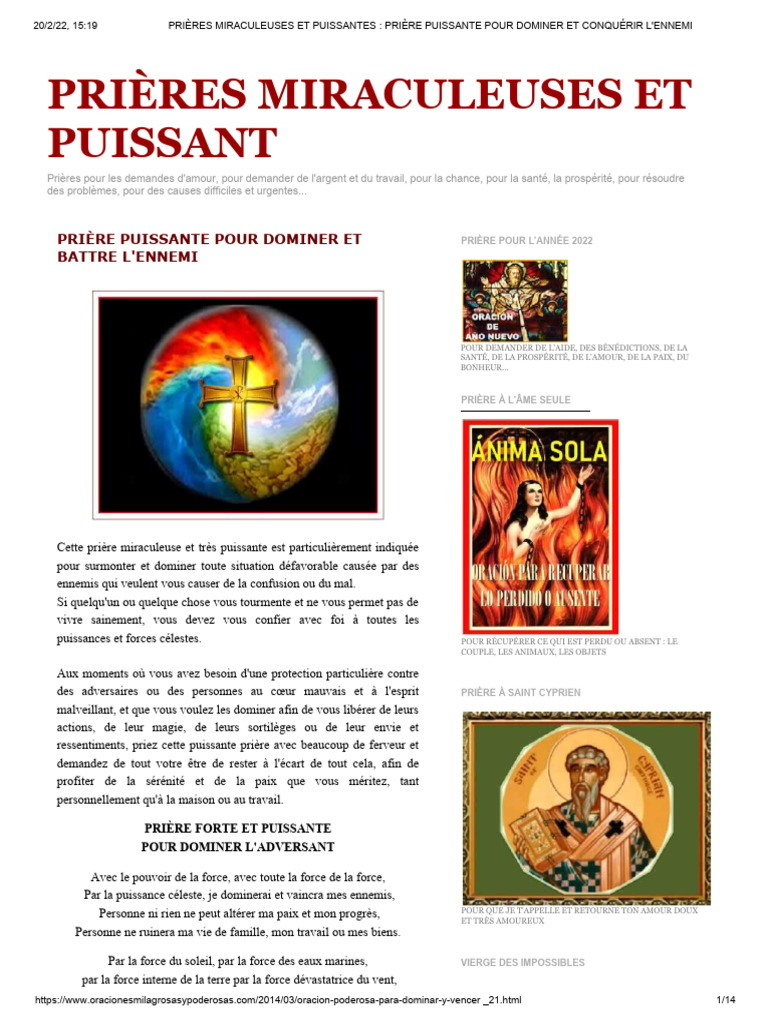 Prière Puissante pour Dominer l'Ennemi | PDF | Prière | Marie, mère de ...