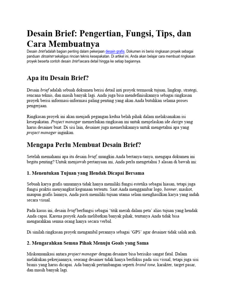 Desain Brief | PDF | Seni