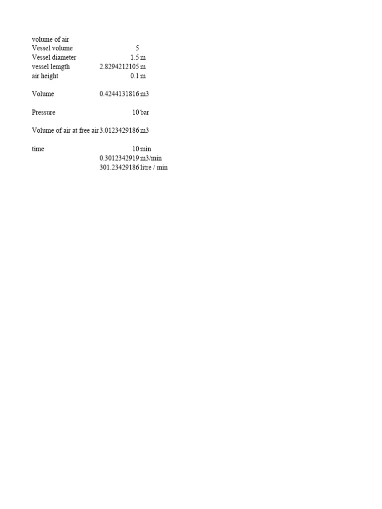 Compressor Size Calculation | PDF