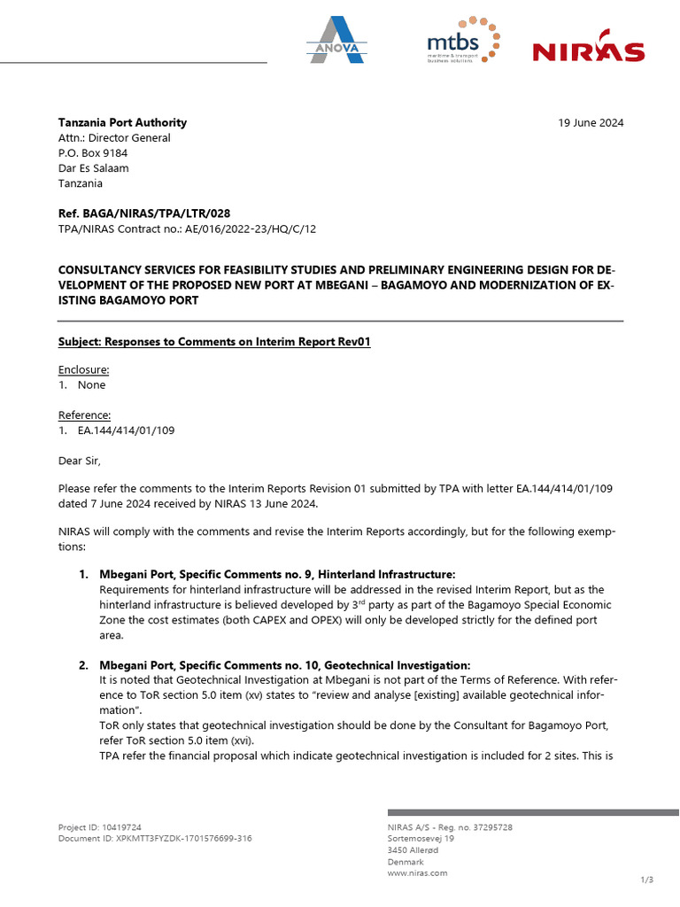 240619-028 Responses To Comments On Interim Report Rev01 | PDF