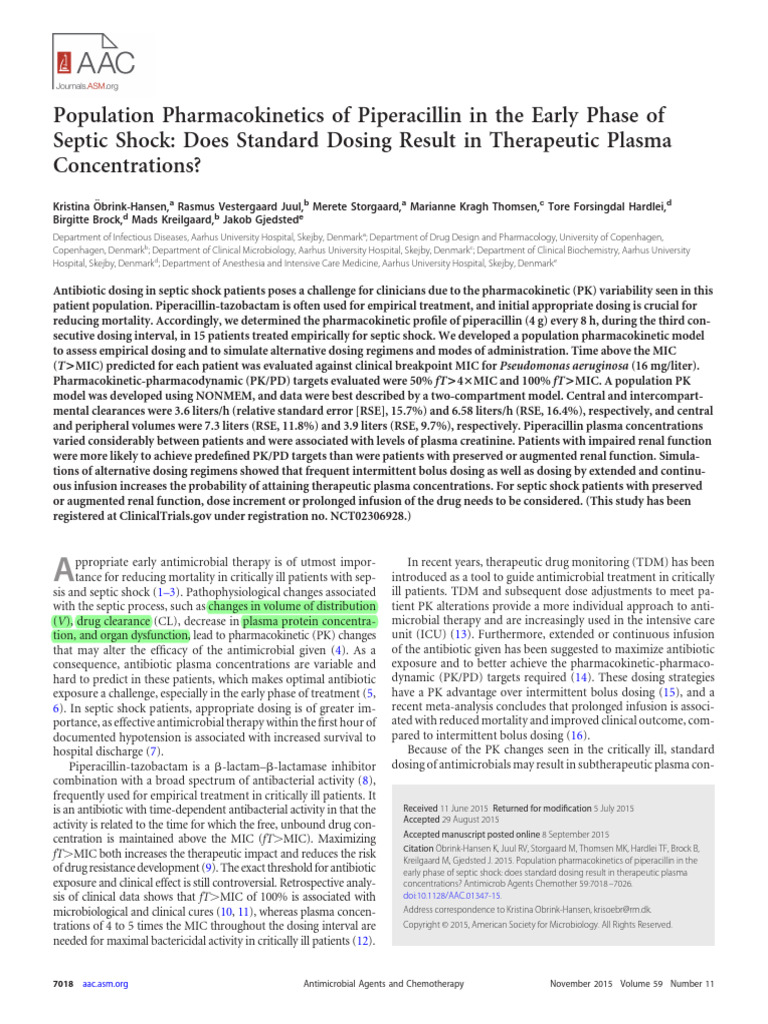 POP PK in Sepsis PIP - Öbrik | PDF | Pharmacokinetics | Sepsis