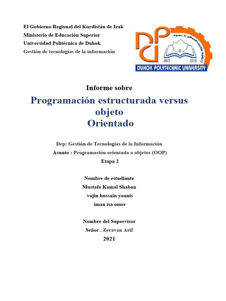 Programación Estructurada Versus Orientada A Objetos | PDF | Objeto (informática) | Programación ...