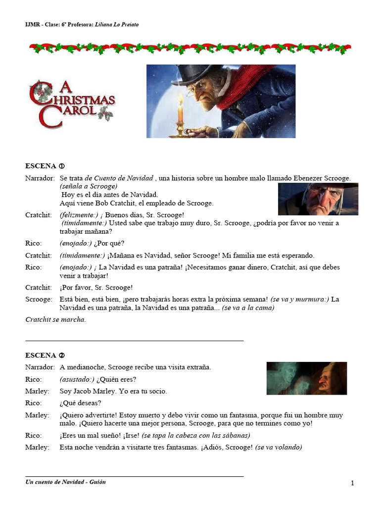 Un Guión Corto de Cuento de Navidad | PDF | Ebenezer Scrooge | Un villancico