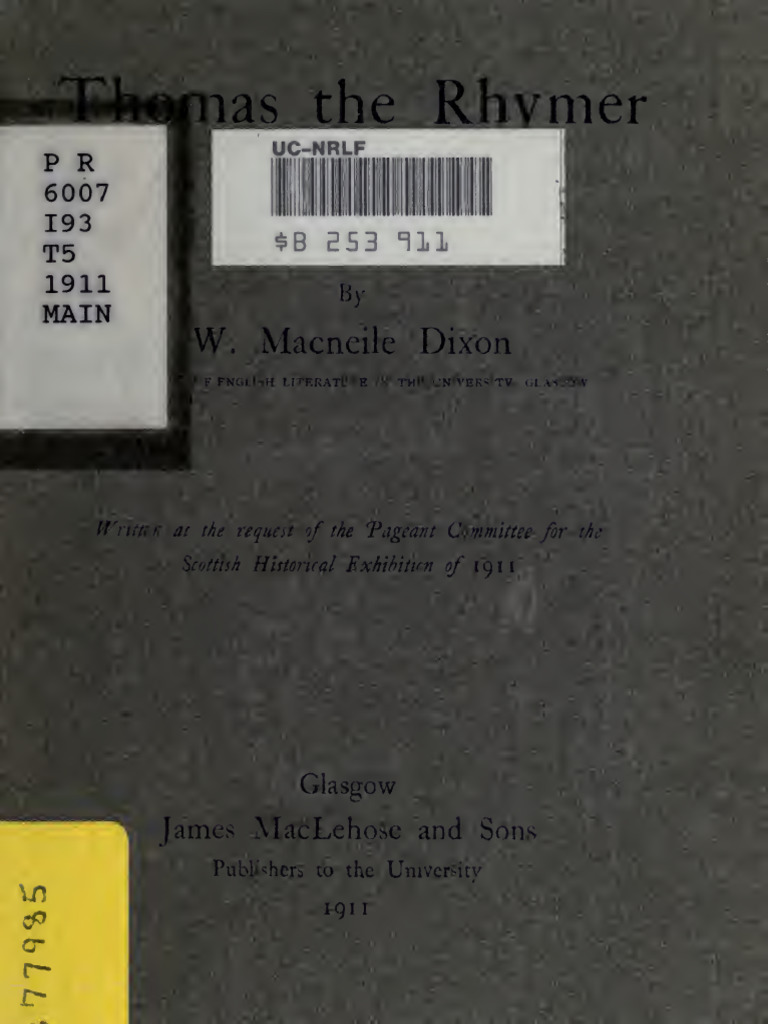 Thomas the Rhymer: A Scottish Legend | PDF | Fairies | Galahad