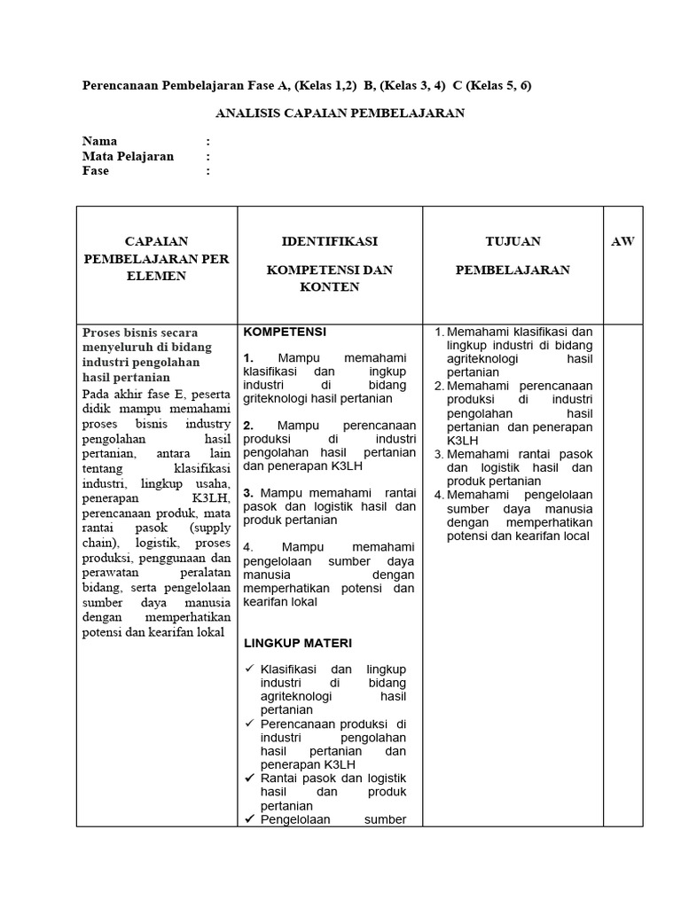 LK 2 Analisis CP, TP Dan Atp BLM | PDF