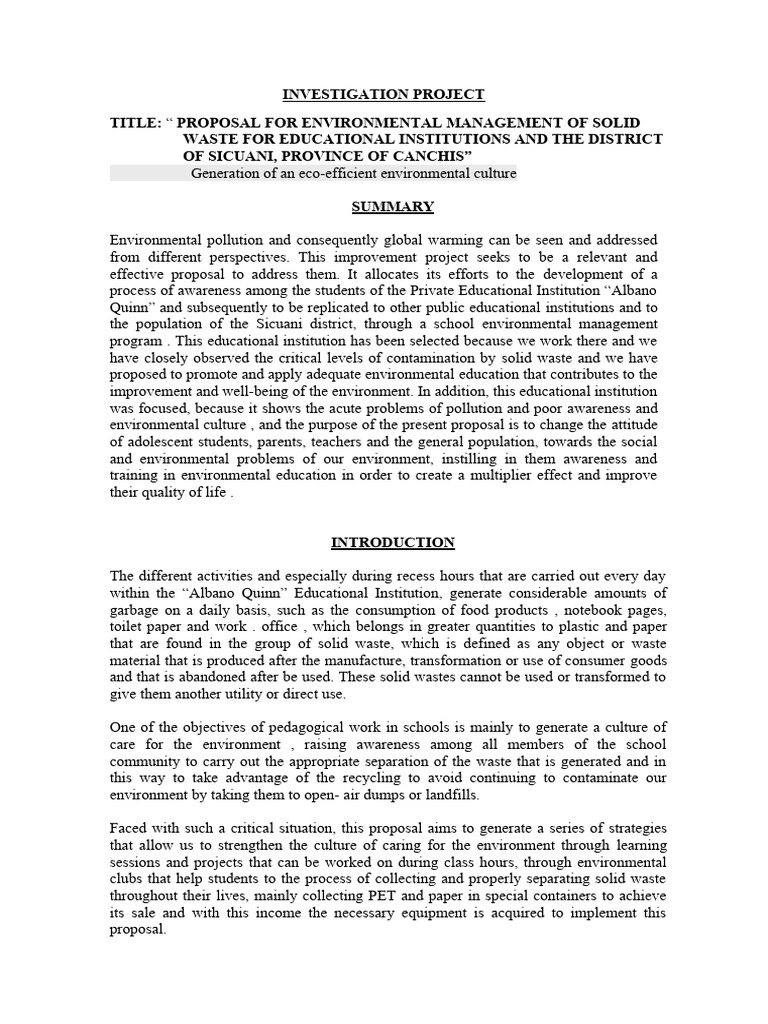Solid Waste Project | PDF | Waste | Recycling