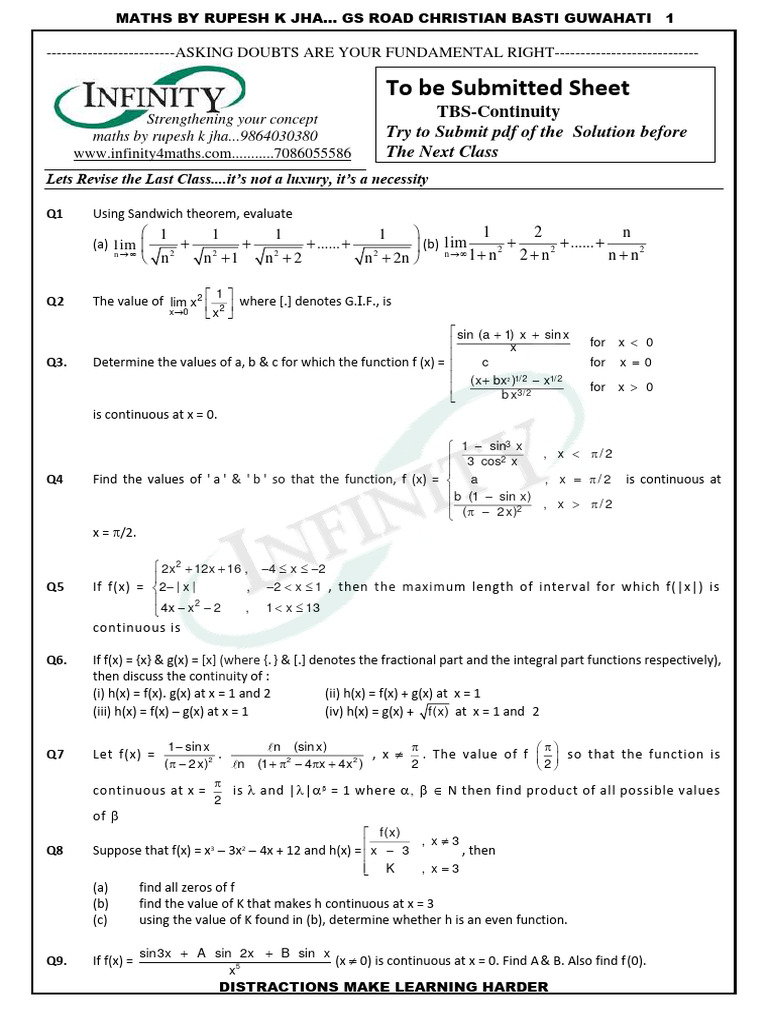 TBS COntinuity | PDF | Mathematical Relations | Mathematical Concepts