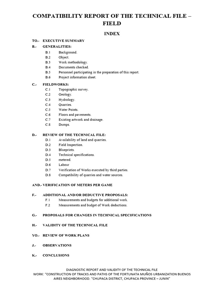 Technical File Compatibility Report: Chupaca | PDF | Road | Drainage