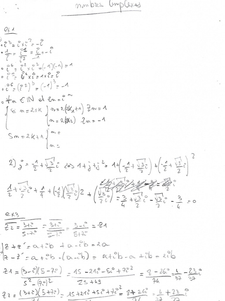 Correction Exercices Nombres Complexes | PDF
