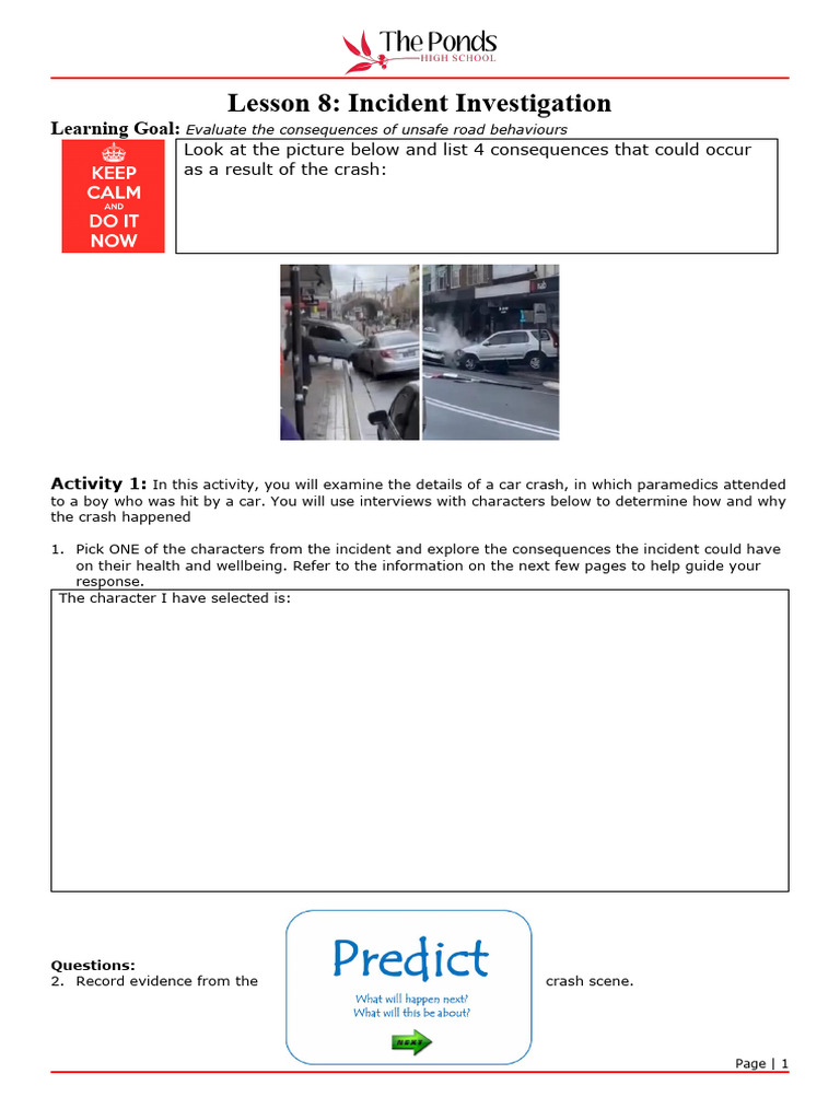 Lesson 8 - Incident Investigation | PDF | Psychological Concepts ...