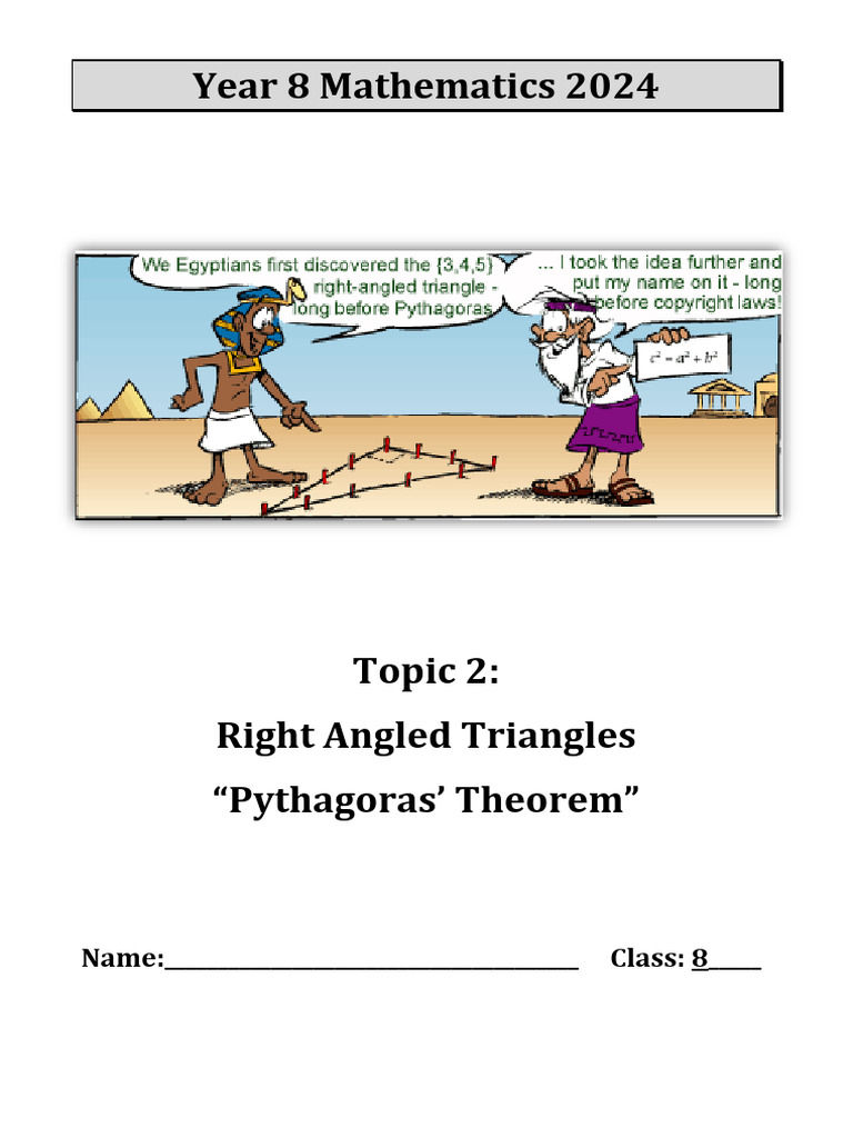 2024 Year 8 Booklet Topic 2 - Pythagoras Booklet-1 | PDF | Triangle ...