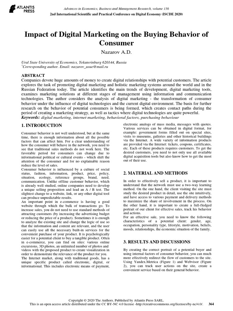 Impact of Digital Marketing On The Buying Behavior | PDF | Digital Marketing | Consumer Behaviour